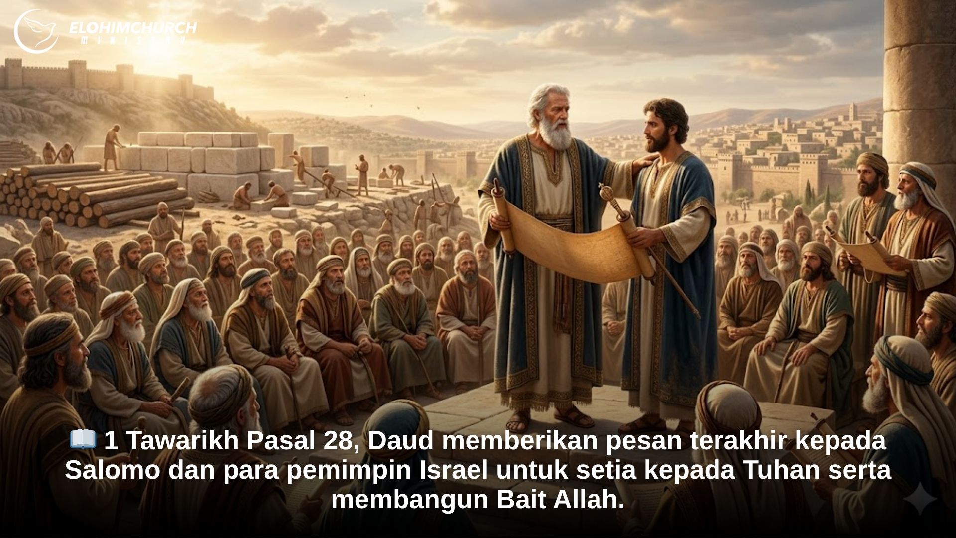 Bacaan Alkitab 1 Tawarikh 27–28: Nasihat Daud kepada Salomo - Elohim ...