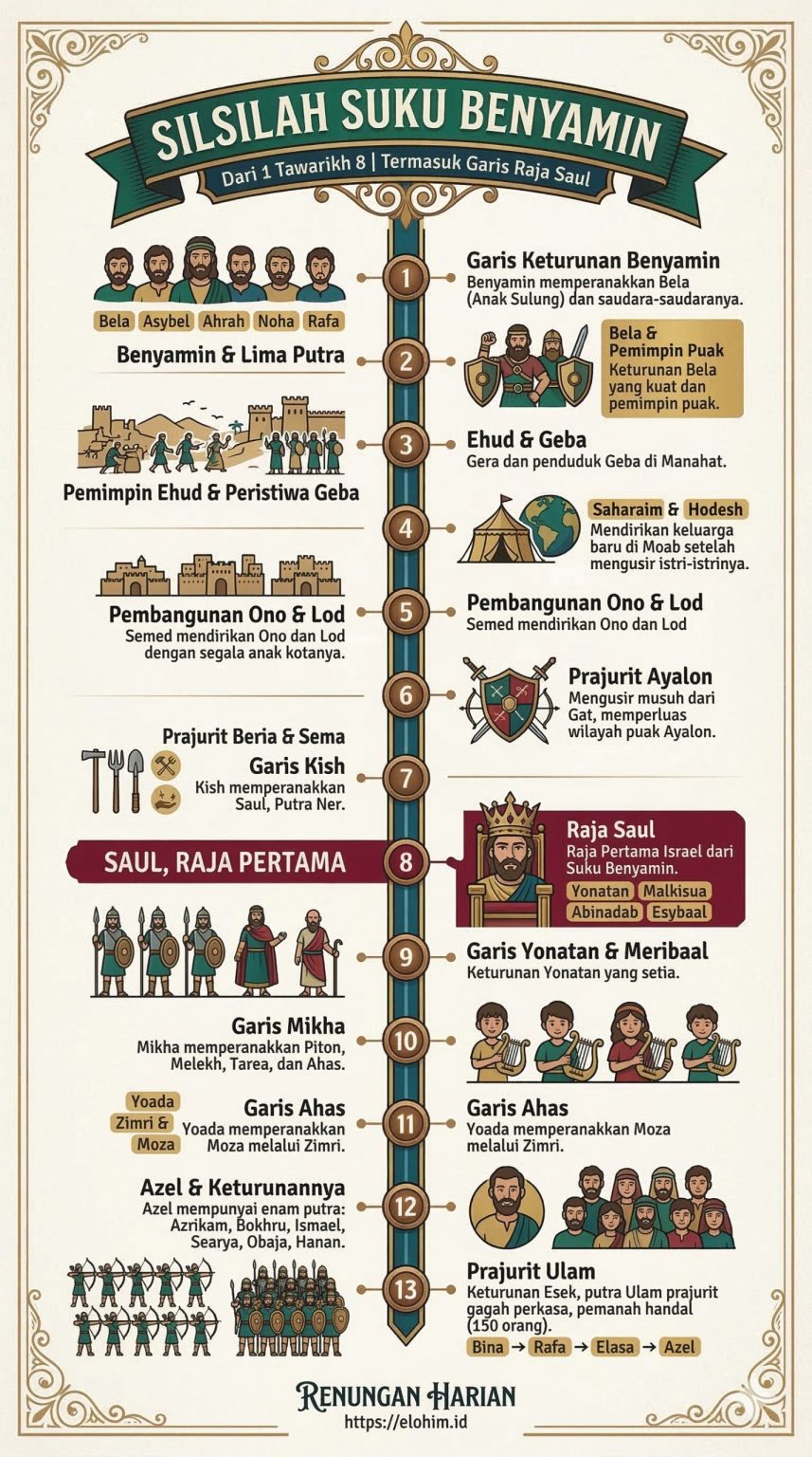 Bacaan Alkitab 1 Tawarikh 7–8: Silsilah Israel dan Asal Usul Raja Saul ...
