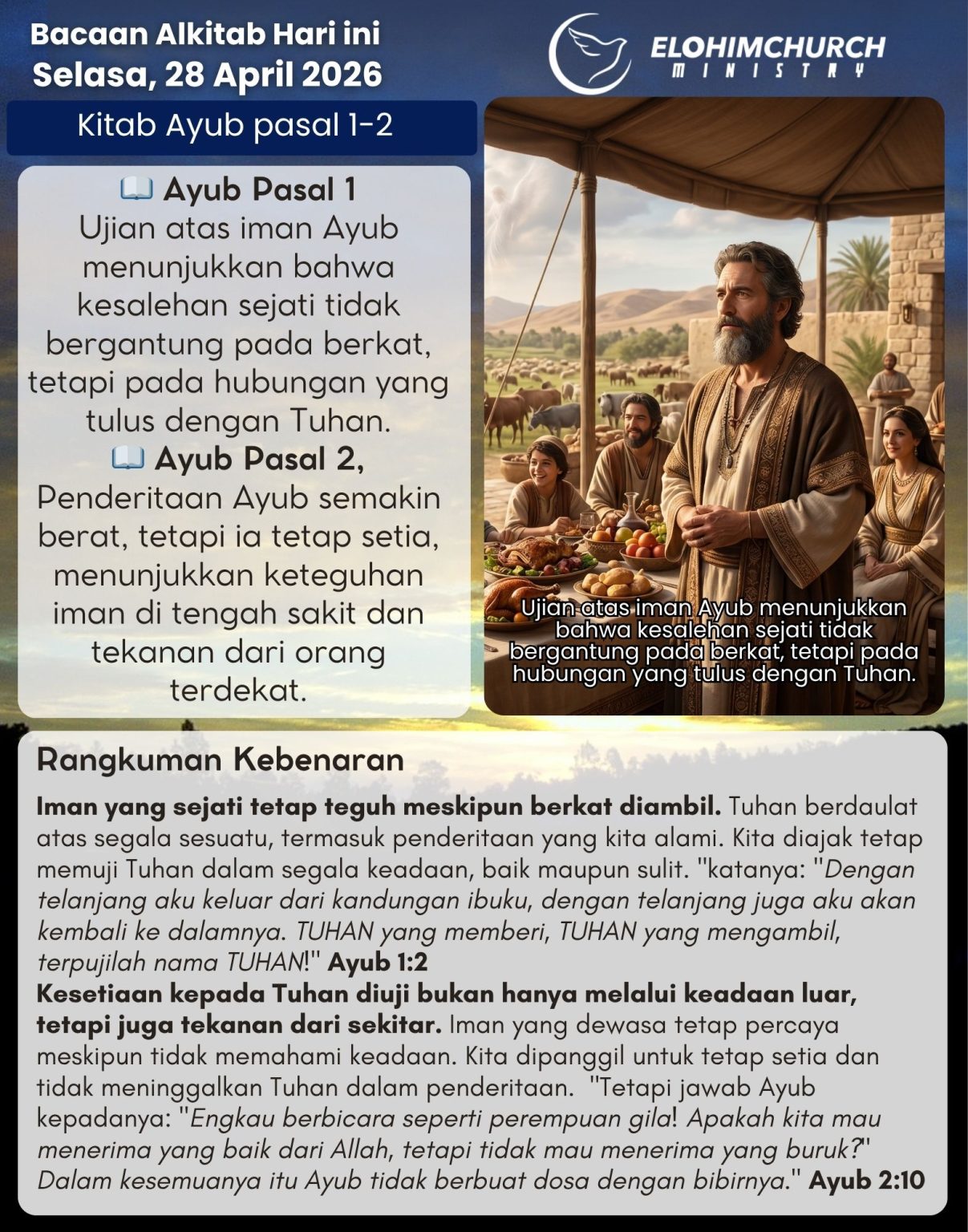 Bacaan Alkitab Ayub 1–2: Iman yang Tetap Teguh dalam Penderitaan ...